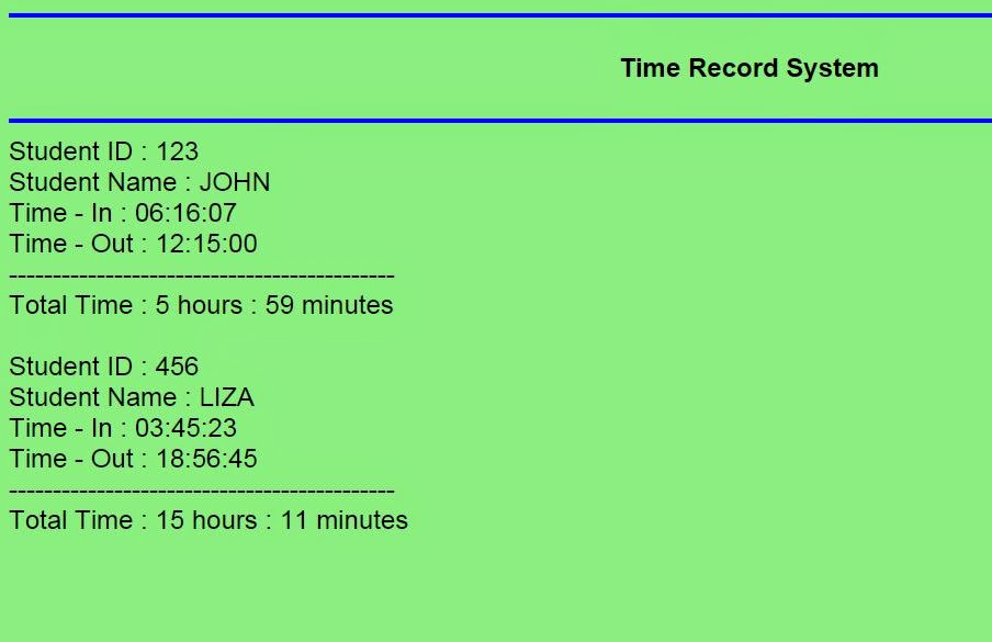 Free Programming Source Codes And Computer Programming Tutorials Time Record System In Php And