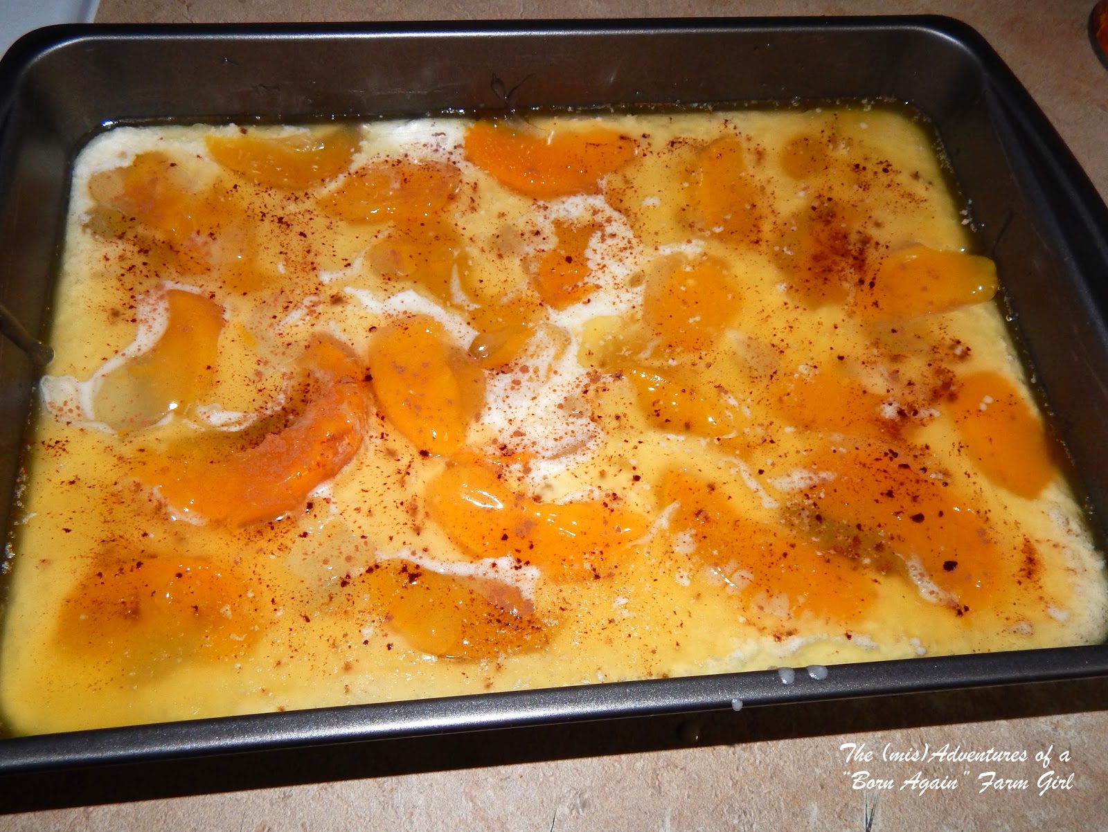 Perfectly Peachy Peach Cobbler - The (mis)Adventures of a Homesteadin' Mama