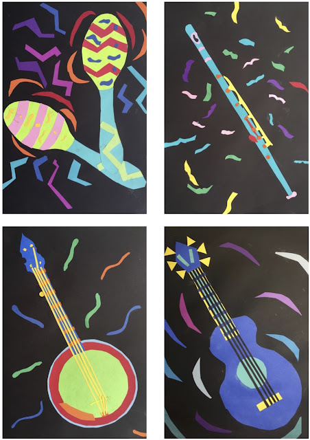 The Rolling Artroom: Cut Paper Musical Instruments (4th-6th Grade)