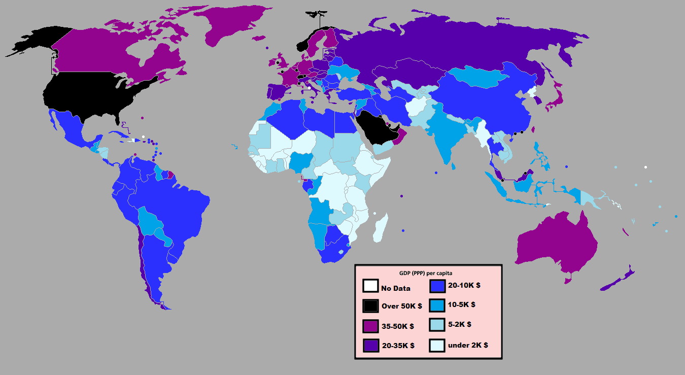 World GDP per capita - Vivid Maps
