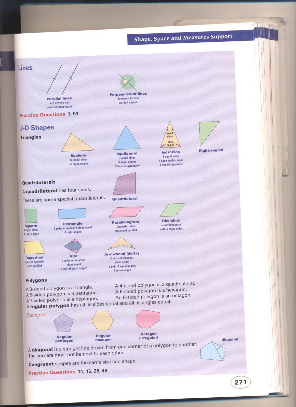 5A 2010: Some facts to help you revise 2D shapes and angles