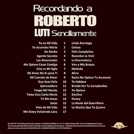 cecilioperlan2: Roberto Luti 1974 – Sencillamente Recordando a Roberto Luti