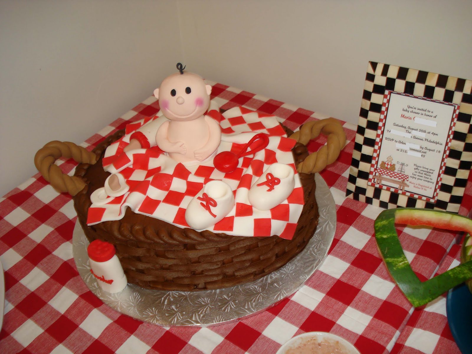 Lemon Tree Cards Blog: Baby Q Shower Cake to match invitation!