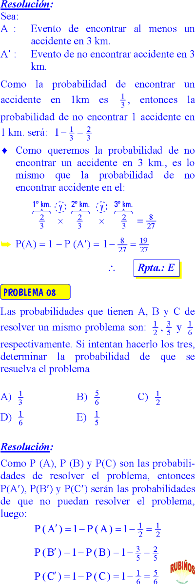 PROBABILIDADES PROBLEMAS RESUELTOS EN RAZONAMIENTO MATEMÁTICO DE ...