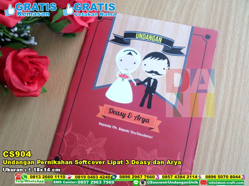 Undangan Pernikahan Softcover Lipat 3 Deasy Dan Arya | Souvenir Pernikahan