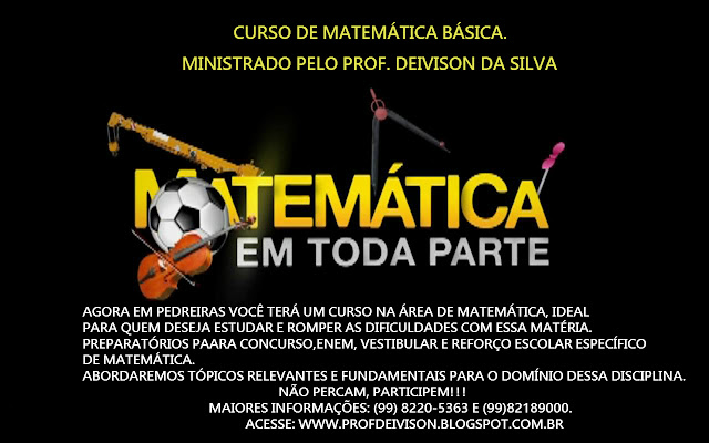 Curso de Matemática Básica::... - ...::Blog do Prof. Deivison::...