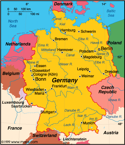 Mapa de Alemania Politico Geografia