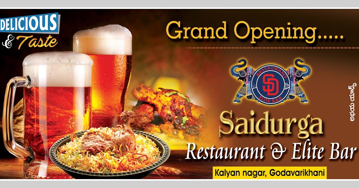 elite bar and restaurant flex banner design template ideas | naveengfx