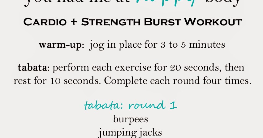 You Had Me at Happy Hour: cardio + strength burst workout