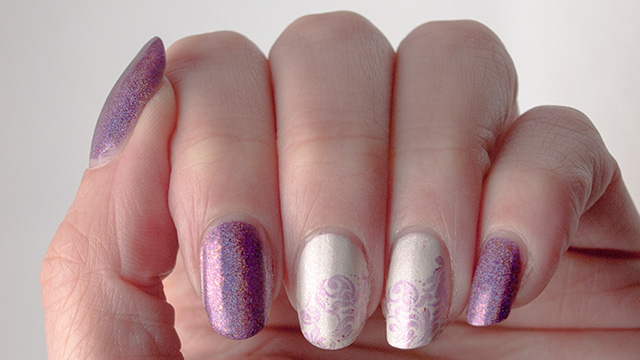 What's on my nails today?: CbL Berry Gem with satin white accents