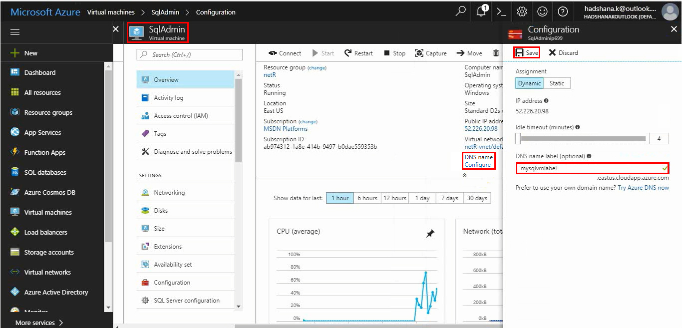 How to connect Azure VM SQL Server in Local SSMS - aro