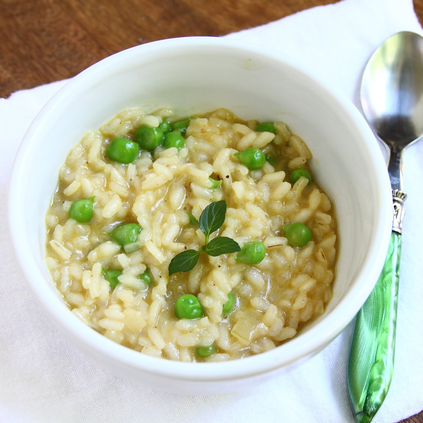 ShowFood Chef: Fresh Peas and Mint Risotto - inspired by "The Dirty Life"