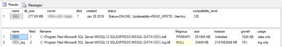 Jak zjistit velikost MS SQL databáze? ~ Tomas Adl