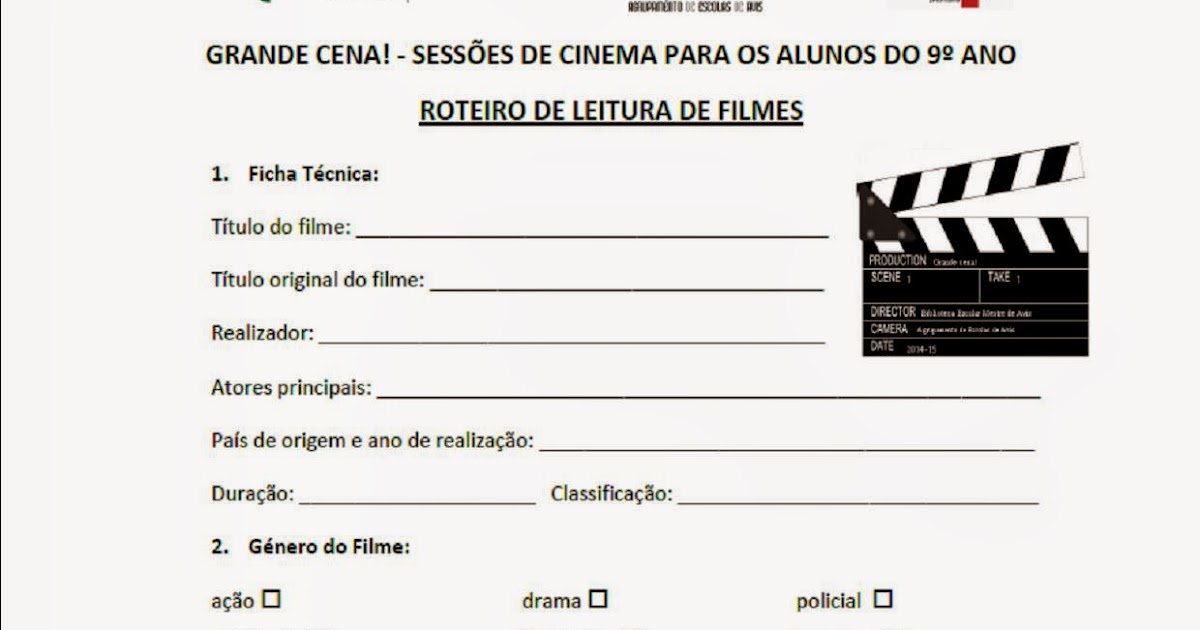 Roteiro De Filme Para Trabalho Escolar - ZULEDU