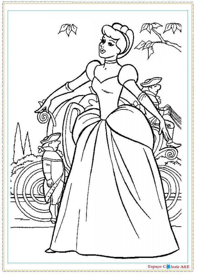 Desenhos Para Pintar: Desenhos da Cinderela para Colorir Cinderela