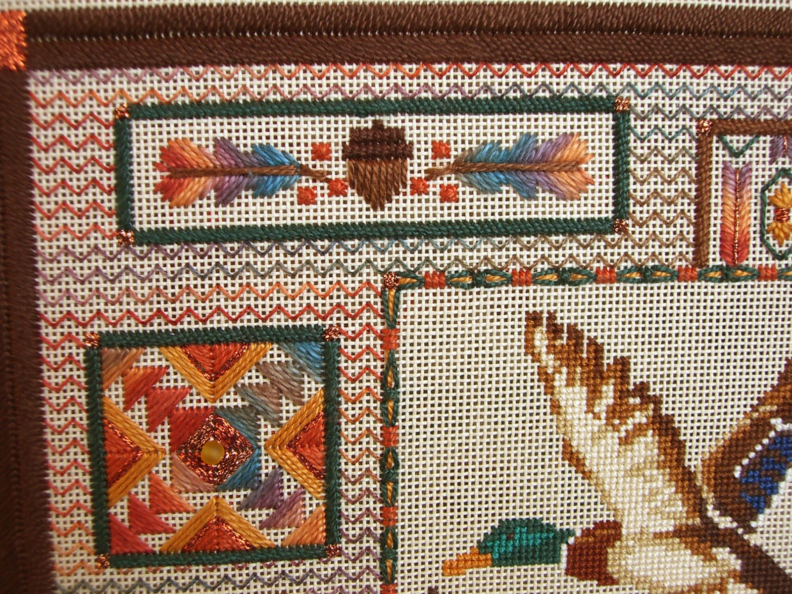 Magnuna's cross stitch: Laura J. Perin Designs "Mallard Collage"