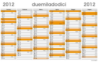 Planner 2012 con numeri di settimane in PDF - [::]