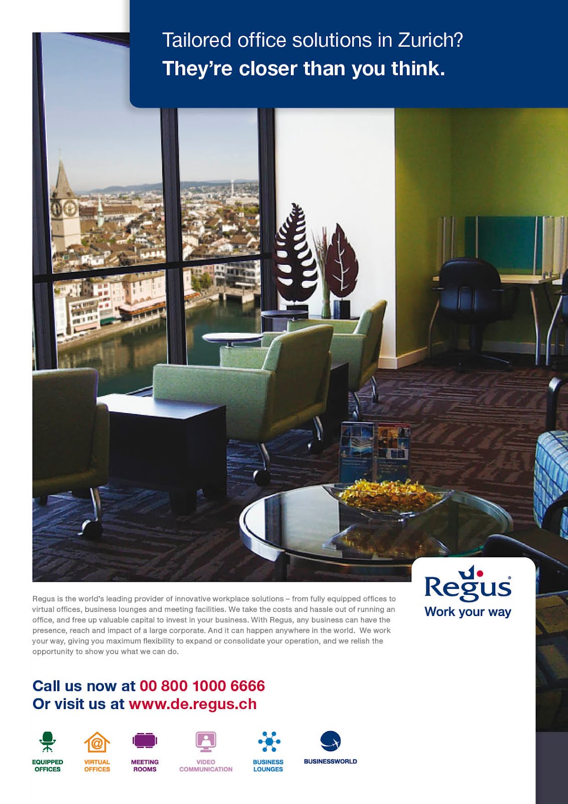 Andrew Evans's copy portoflio: Regus Switzerland strategic campaign