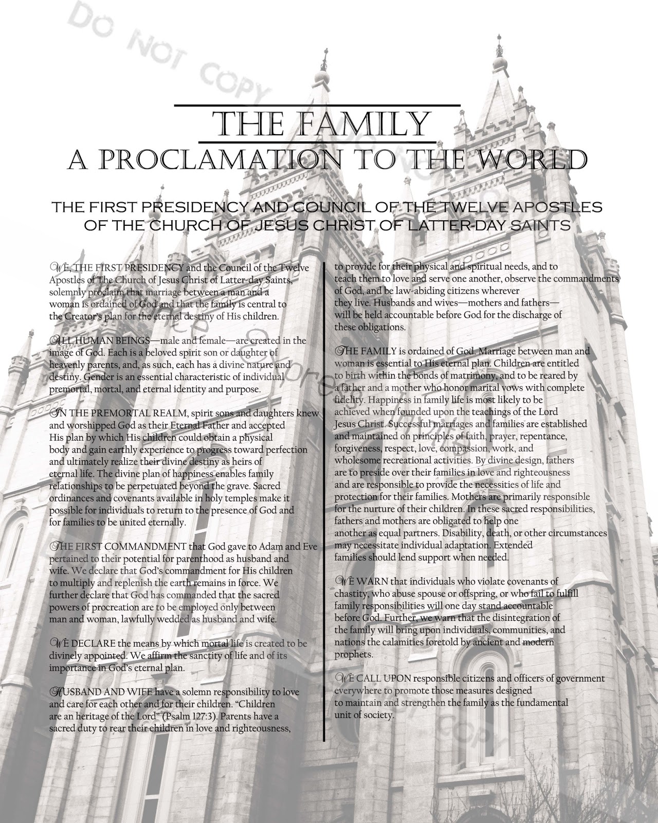 A Pocket full of LDS prints: Temples with the Proclamation