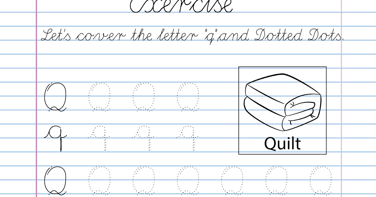 To print // dotted activity letter "Q" in PDF