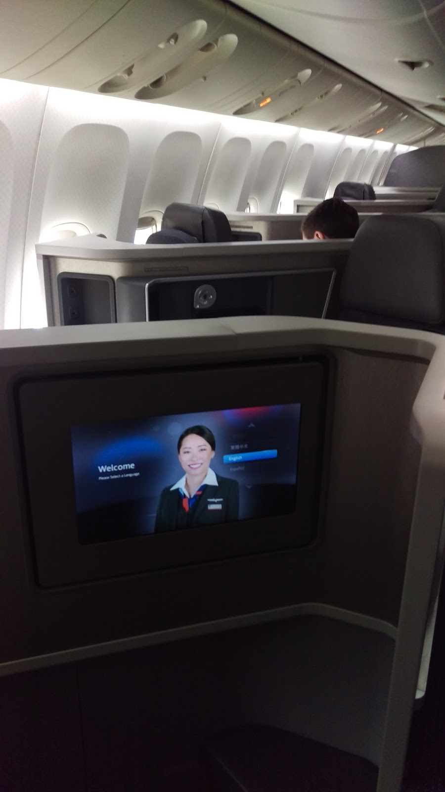 American Airlines 772 from LHR to JFK - Business Class - Premium Cabin ...