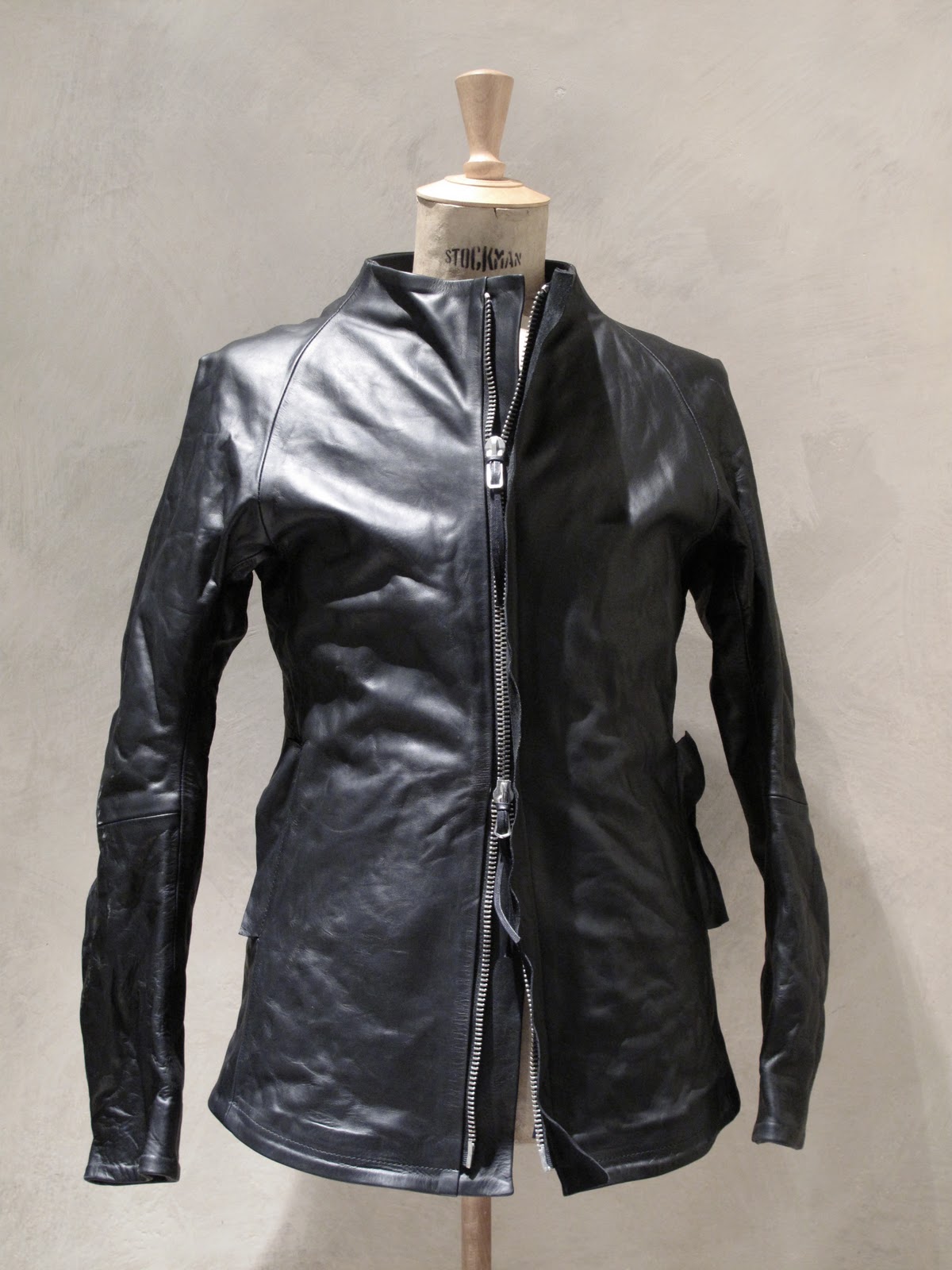 BORIS BIDJAN SABERI SS 12 DETACHABLE FLAP LEATHER JACKET