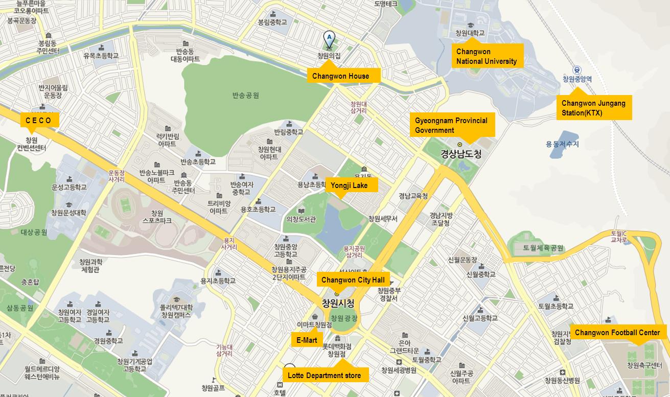 CSO NETWORK TO COMBAT DESERTIFICATION: Address cards and Changwon city map