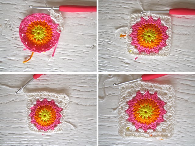 Color 'n Cream Crochet and Dream: Flower Square Tutorial IV