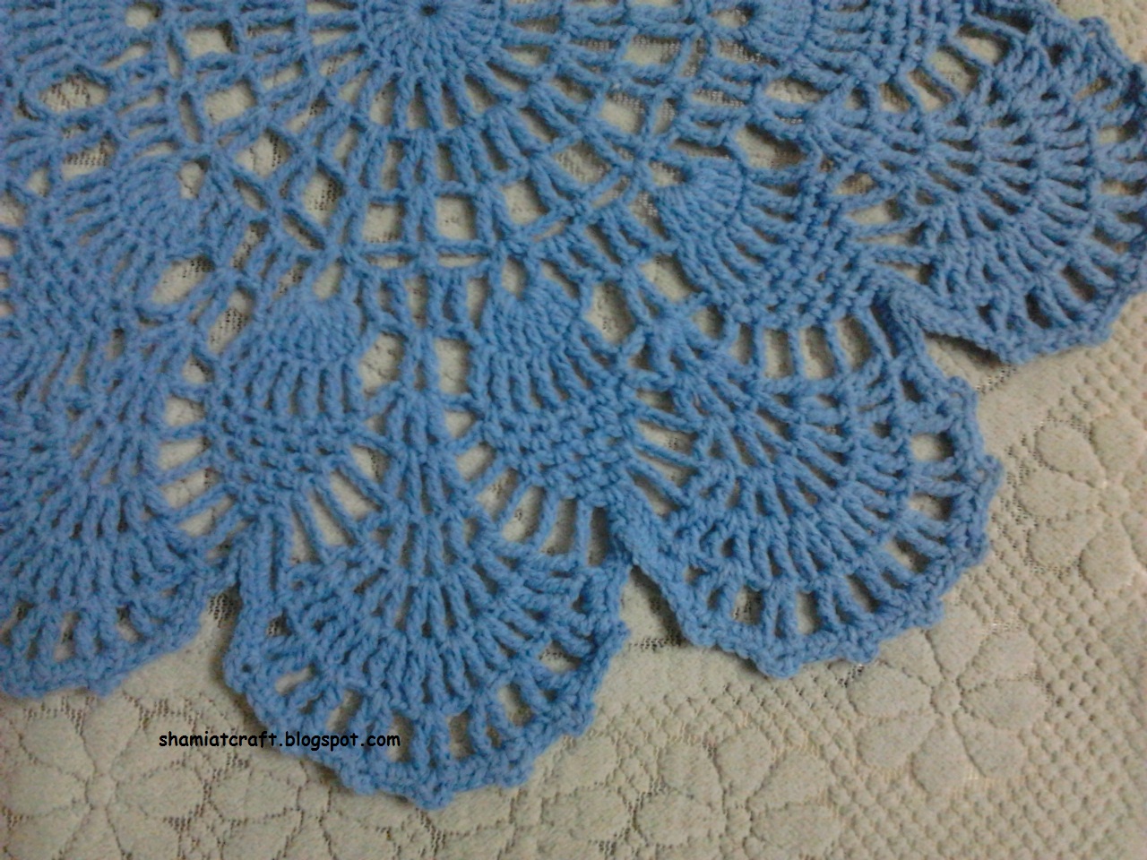 MY CRAFT WORKS: Crocheted blue doily