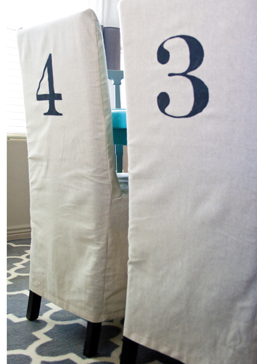 Ruthie be Maude: DIY Stenciled Parson Chair Slipcovers...