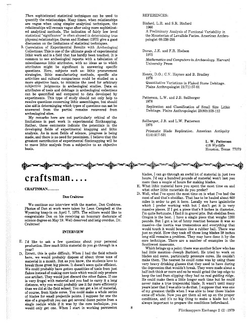 FLINTKNAPPING HALL OF FAME: DON CRABTREE, HALL OF FAME FLINTKNAPPER # 3