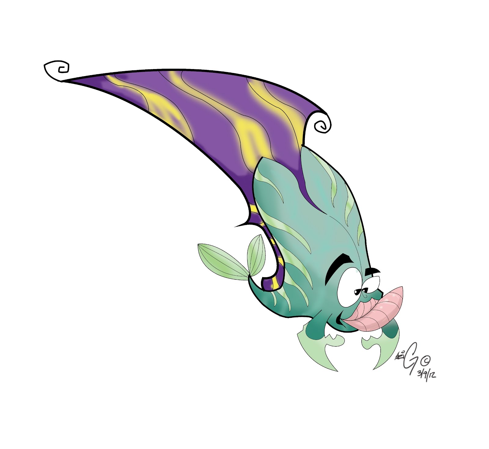 Ariel's Character design's and Art: Fish character design concepts finished