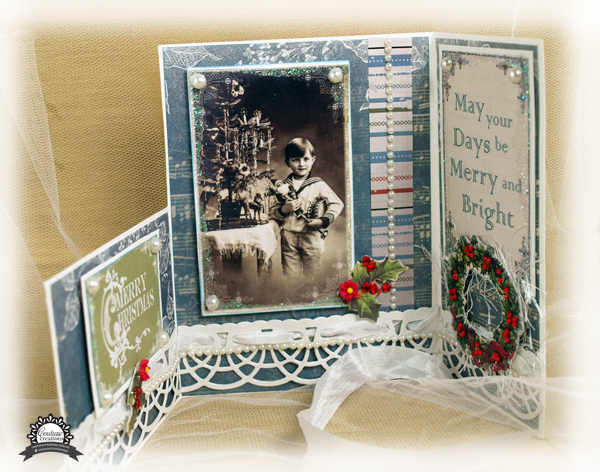 Joy Tri Fold Card by Sue Smyth - Couture Creations