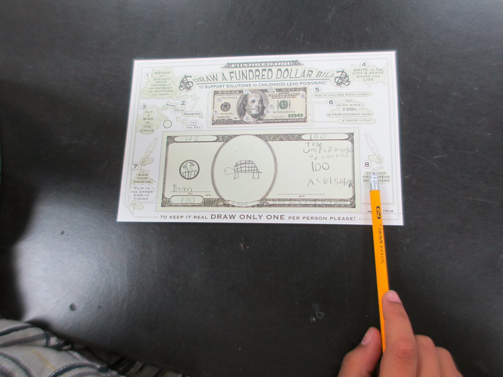 North Oakview Art : Fundred Dollar Bill Project