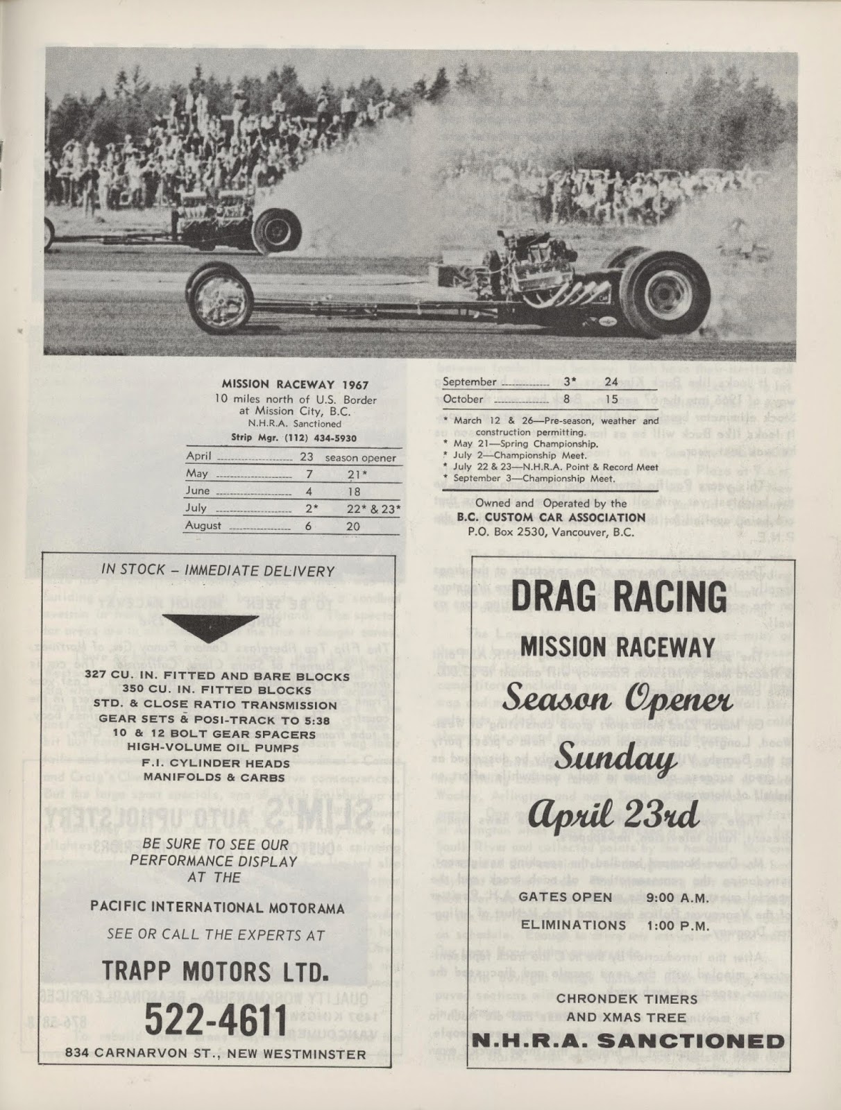 racin' thru the raindrops: Mission Raceway, 1967