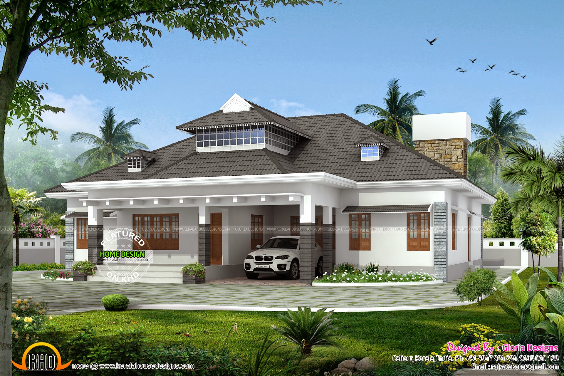 Elegant single storied house - Kerala Home Design and Floor Plans - 9K ...