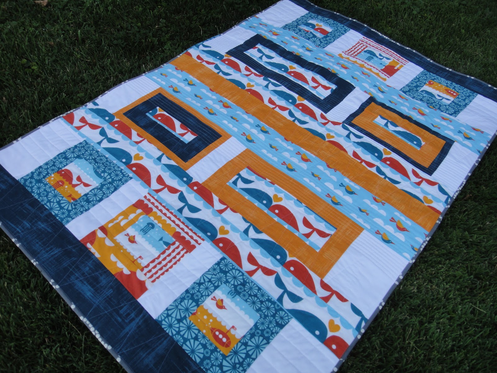 A Blue Sky Kind of Life: Marine Quilt finished!
