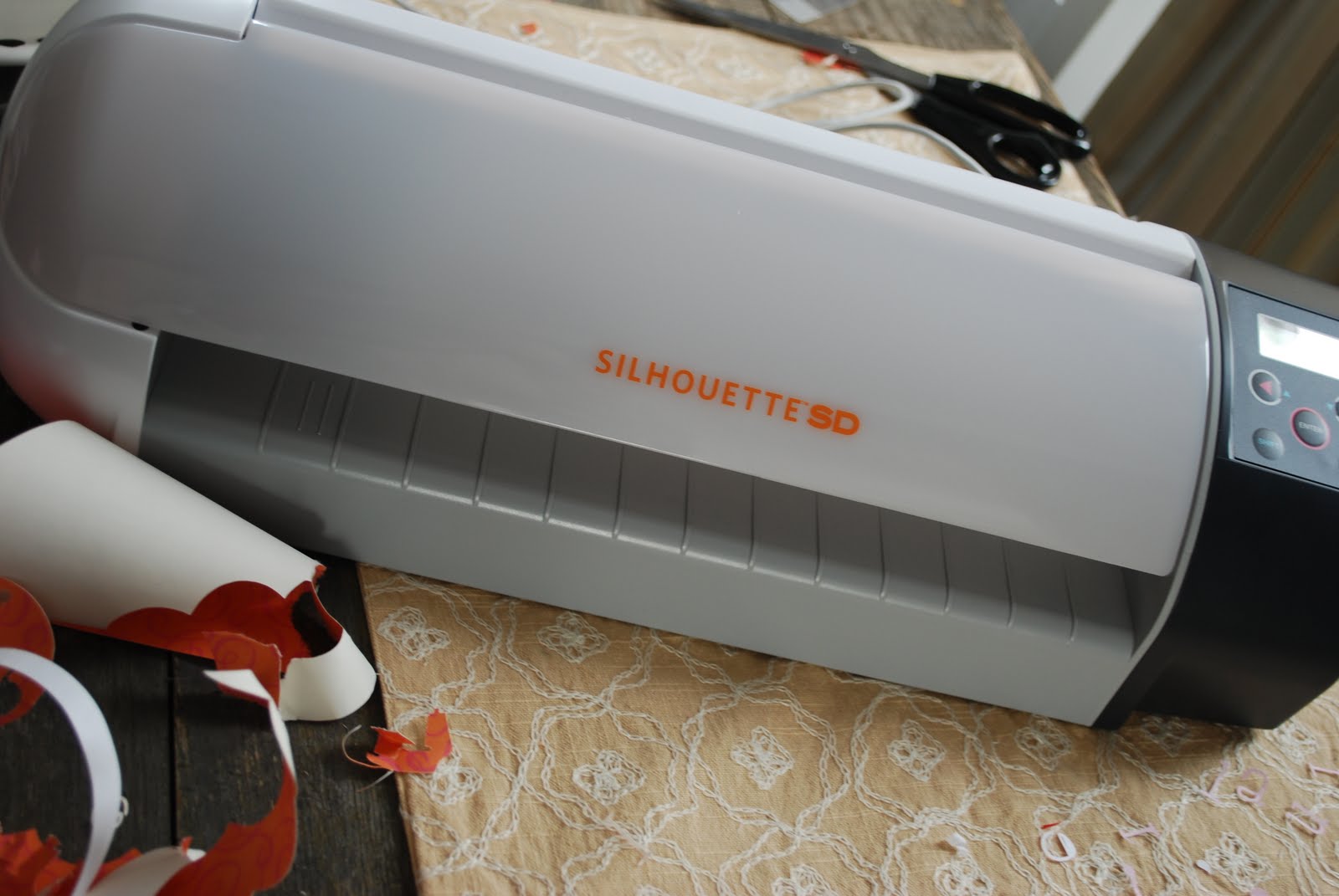 I fed the paper through my Silhouette Machine...