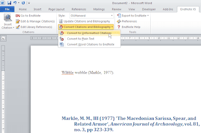 Endnote @ Durham: Word Style at the End of a Document