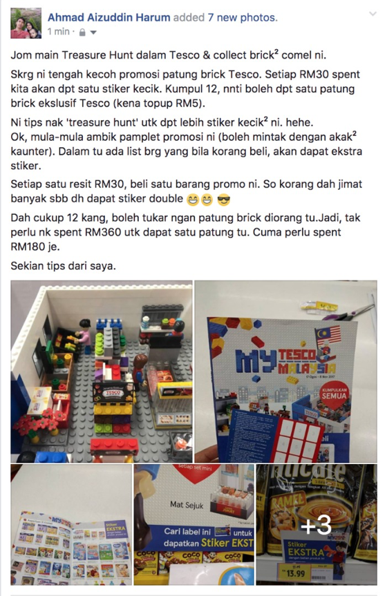 “Jom Main Treasure Hunt Dalam Tesco Dan Collect Brick-Brick Comel Ini ...