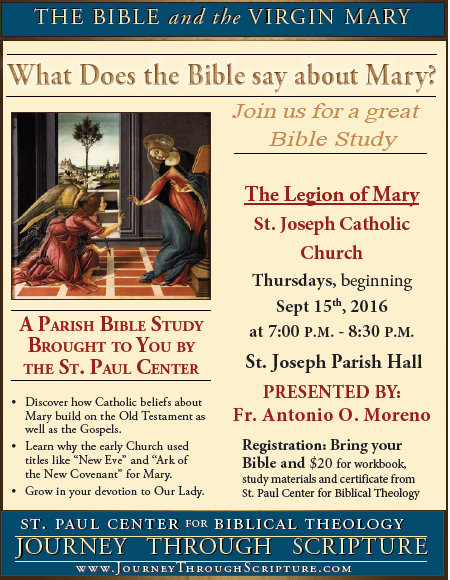 Thursdays, beginning September 15, 2016: The Bible and the Virgin Mary ...