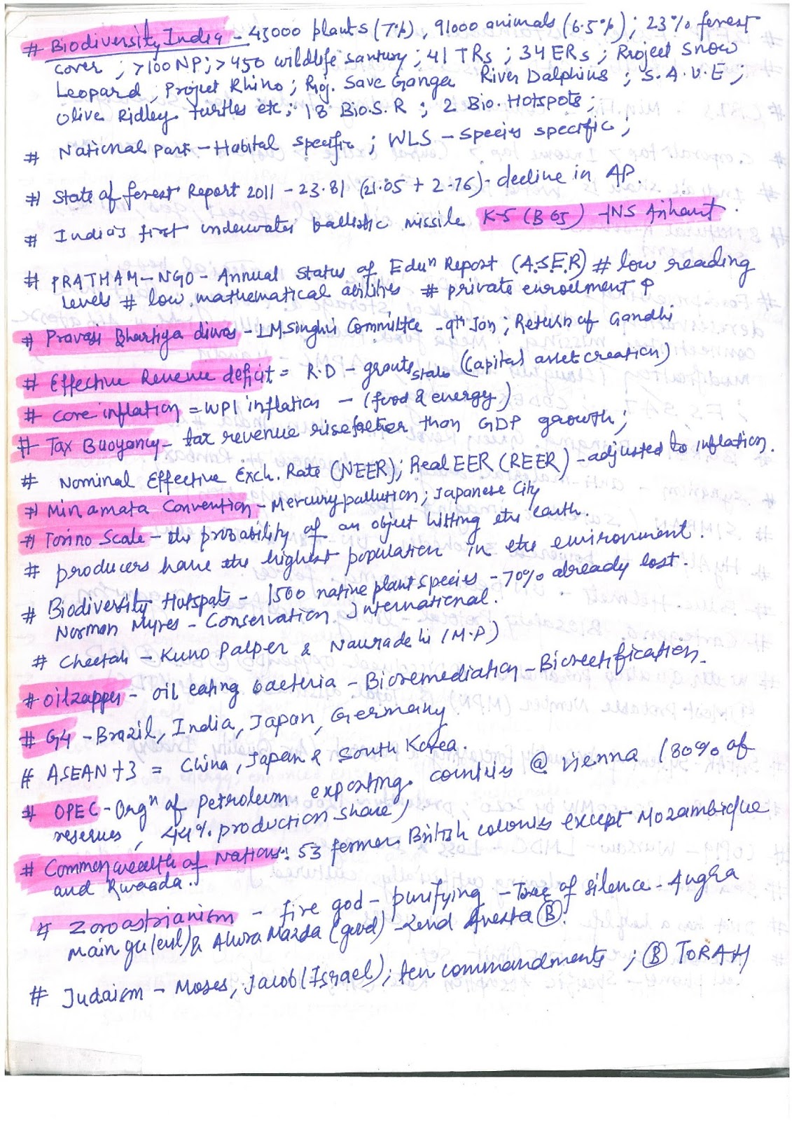 Genie Speaks: One Page Notes || Other Facts