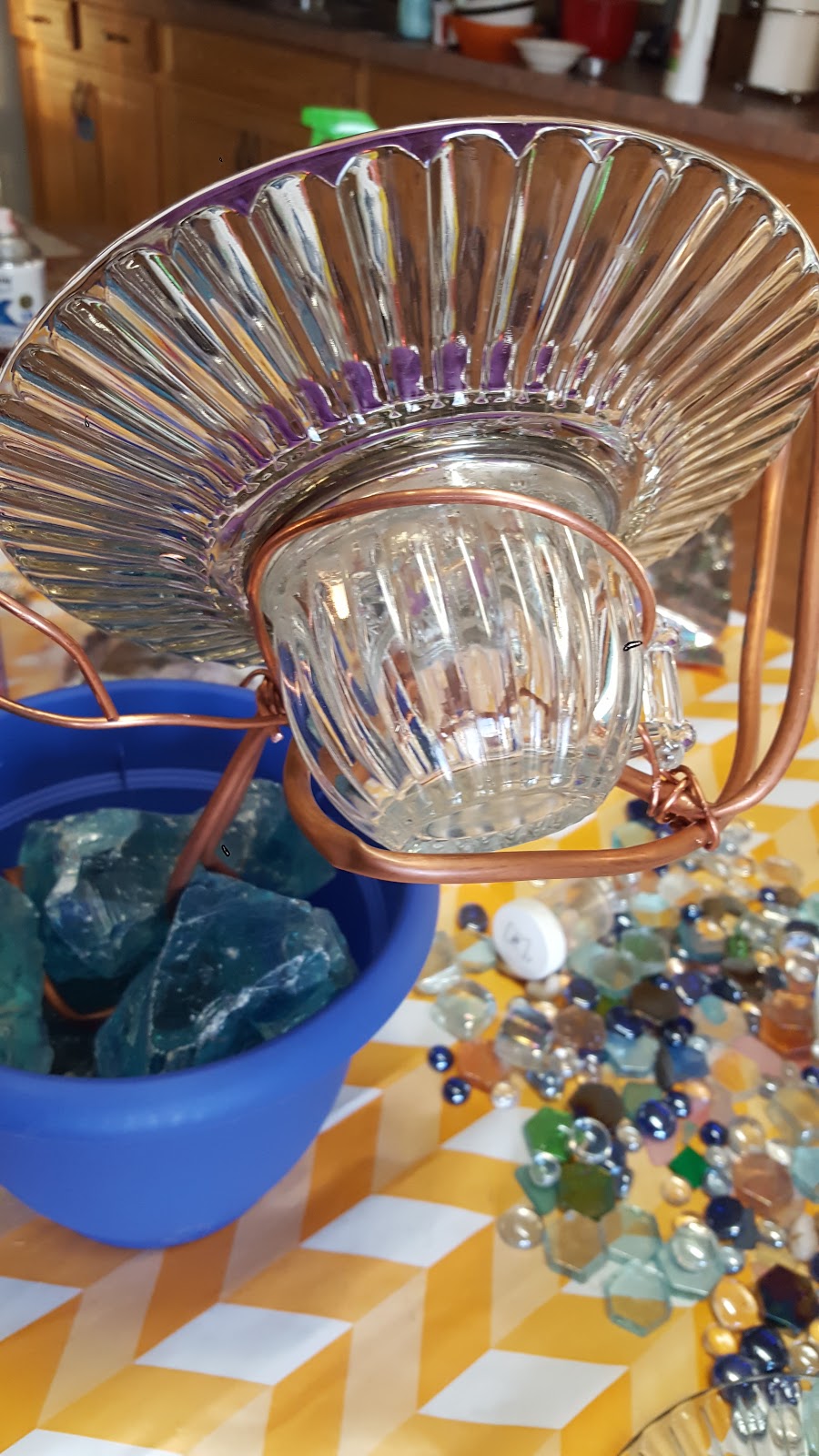 Glass Plate Flower DIY