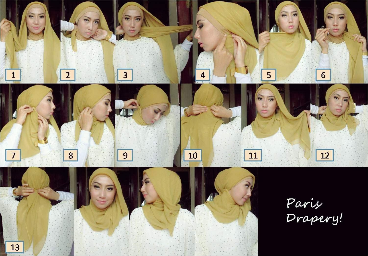 Tutorial Hijab Segi Empat Modern 2017 Untuk Wajah Bulat | Cara Lengkap ...