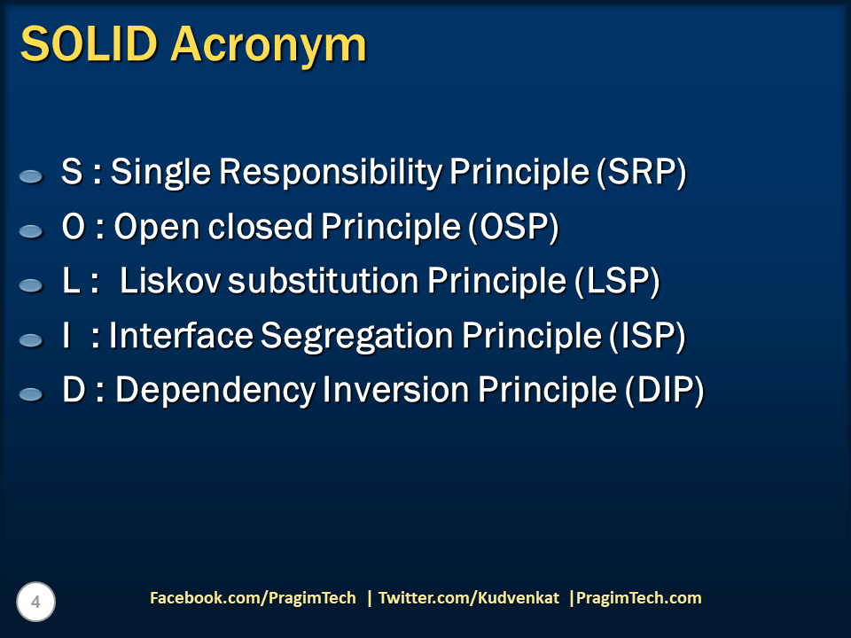 Sql server, .net and c# video tutorial: SOLID Design Principles ... Sql server, .net and c# video tutorial: SOLID Design Principles ...