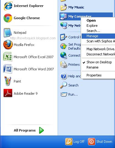 How To Access Computer Management In Windows XP