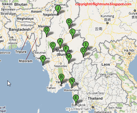 civil aviation: List of Airports in Myanmar