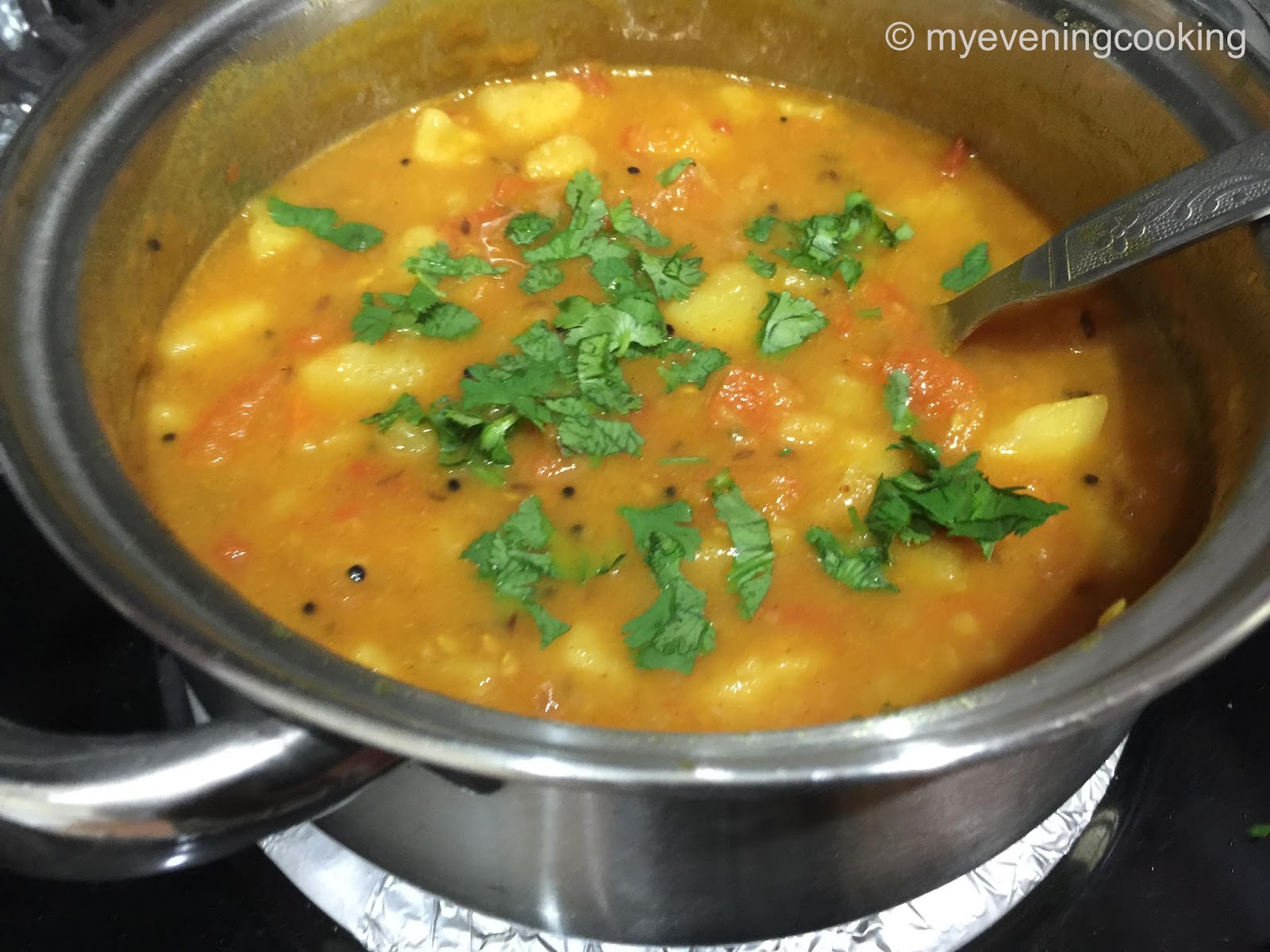 Potato tomato curry (Aloo tamatar curry) | My Evening Cooking