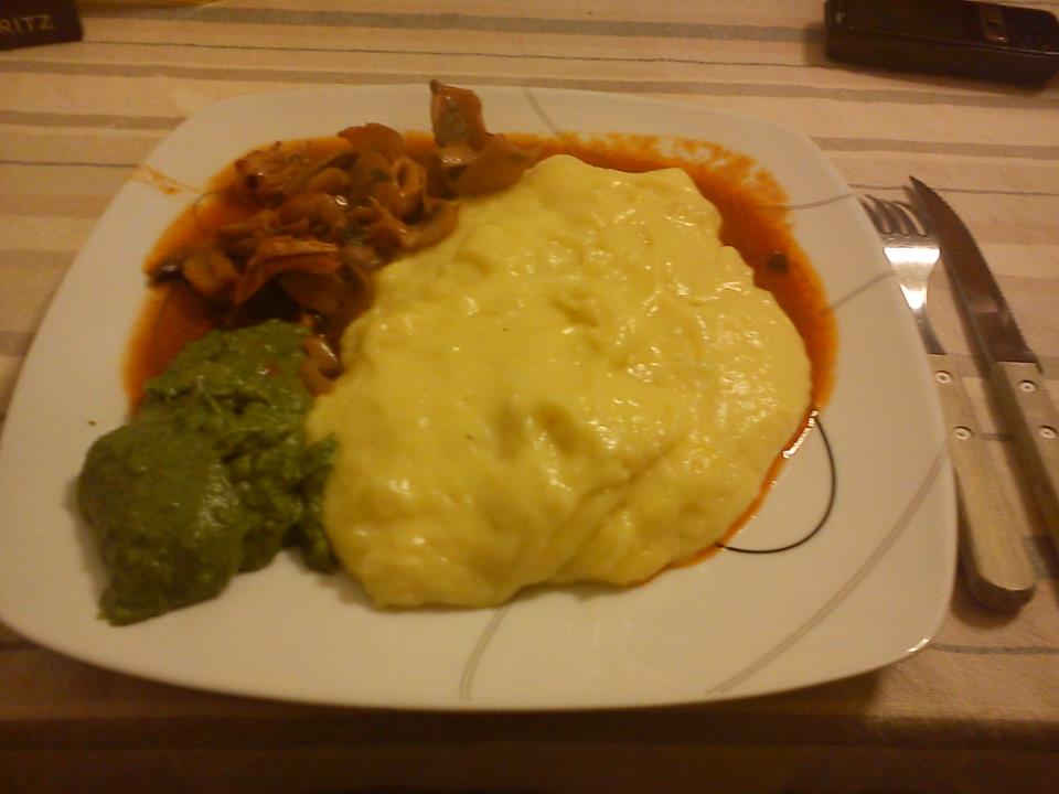 Potas estufadas com pure de batata doce e esparregado ~ As receitas do ...