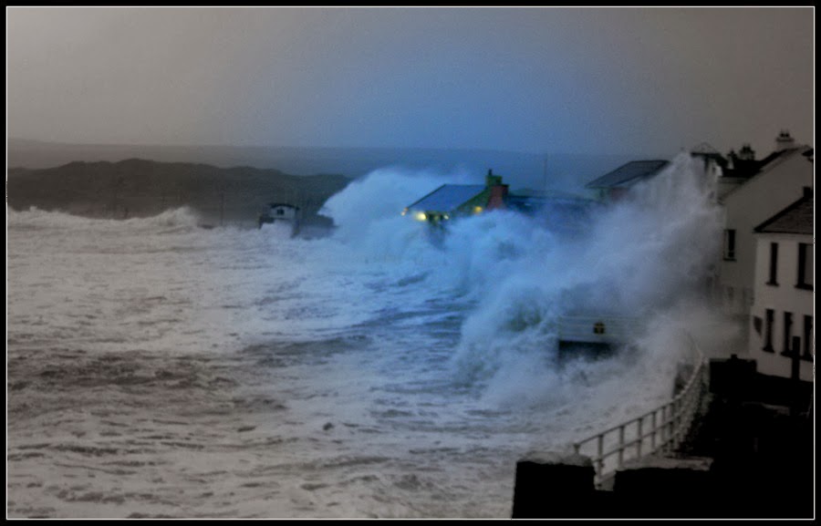 A life at the shoreline. .. by Jeff Copner : Lahinch - High tide storm ...